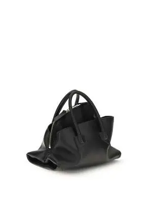 Attico La Passeggiata Mini Leather Handbag - Black