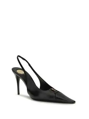 Saint Laurent Babylon Slingback Pumps With Monogram Detail - Black