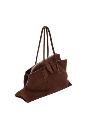 Attico La Passeggiata Suede Shoulder Bag - Brown