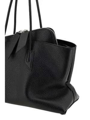 Attico La Passeggiata Leather Shoulder Bag - Black