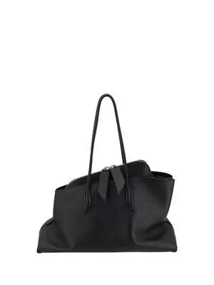 Attico La Passeggiata Leather Shoulder Bag - Black
