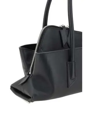 Attico La Passeggiata Small Leather Shoulder Bag - Black
