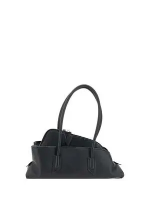 Attico La Passeggiata Small Leather Shoulder Bag - Black