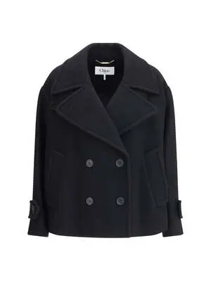 Chloé Oversize Short Coat - Black