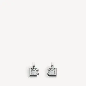Balenciaga B Xs Hoop Earrings - Silver