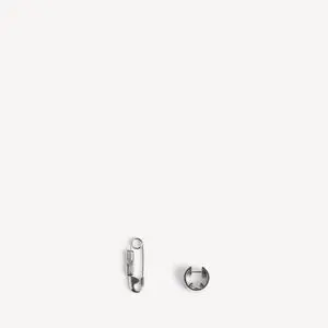 Balenciaga Asymmetrical Pin Earrings - Silver