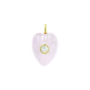KAMARIA Amethyst Gemstone Pendant With Topaz Heart - Purple