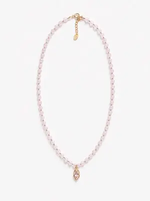 INARI JEWELLERY Knotted Kunzite And Rose Quartz Pendant Necklace - Pink