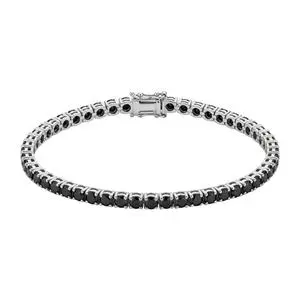 SPERO LONDON Sterling Silver Tennis Bracelet - Black