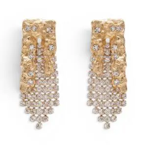 MARTINA ROZENBERG SMIRA JEWELRY Destello Earrings With Hammered And Cubic Zirconia - Gold