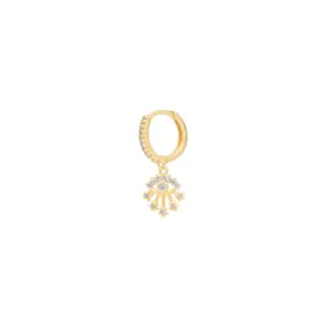 SPERO LONDON 14ct Solid Evil Eye Drop Earring