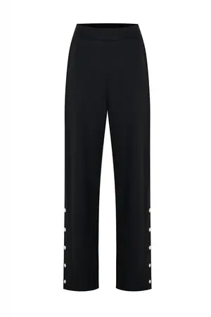 EXQUISE Vivienne Chic Comfort Knit Trousers - Black