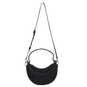 ÉCOTORIE Leif Crescent Handheld Shoulder Bag With Repurposed Leather Trim
