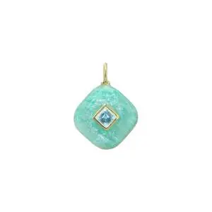 KAMARIA Amazonite Gemstone Pendant With Topaz Diamond - Green
