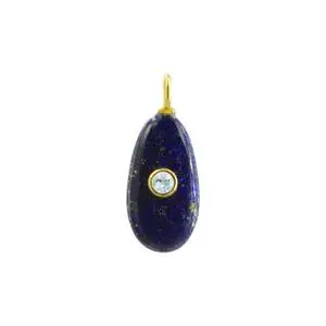 KAMARIA Lapis Gemstone Pendant With Topaz Mini Pear - Blue