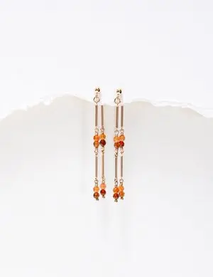 INARI JEWELLERY Bamboo Vine Earrings Opal - Yellow