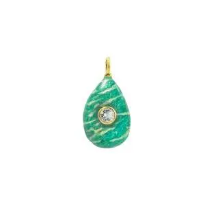 KAMARIA Chatoyant Amazonite And Topaz Pendant In 14k Gold-plated Sterling Silver