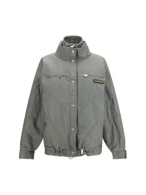 Attico High-neck Bomber With Zips - Gray