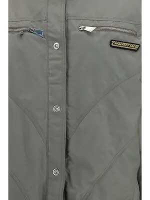 Attico High-neck Bomber With Zips - Gray