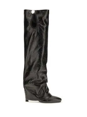 Attico Knee-high Stiletto Boots - Black