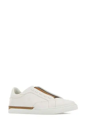 Fendi Chalk Leather Slip-on Sneakers - White