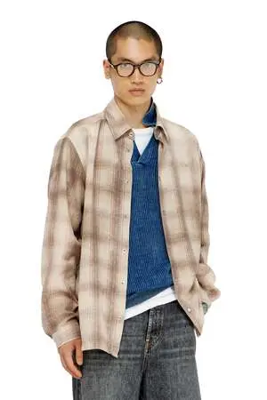 DIESEL® Check Shirt In Fluid Fabric - Brown