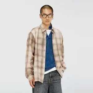 DIESEL® Check Shirt In Fluid Fabric - Brown