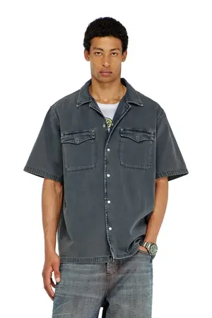 DIESEL® Bowling Shirt In Coloured Denim - Grey