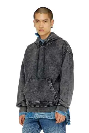 DIESEL® Treated Denim-effect Hoodie - Grey