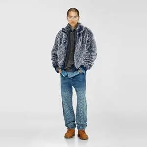 DIESEL® Treated Denim-effect Hoodie - Grey