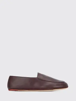 Loro Piana Smooth Lambskin Flat Loafers With Metallic Logo - Brown