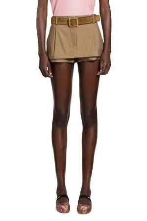 Acne Studios Layered Satin Mini Skirt - Beige