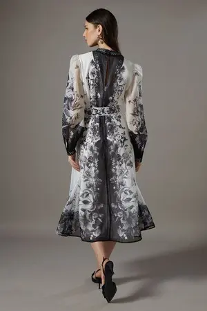 Coast Printed Organza Shirt Dress
