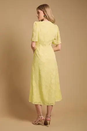 OASIS Button Jacquard Midi Dress