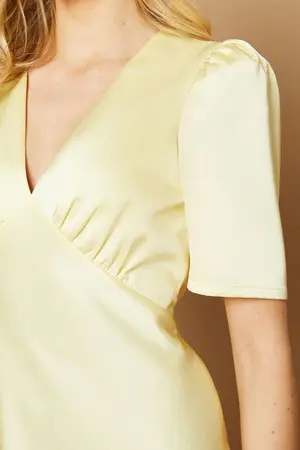 OASIS Satin V-neck Midi Dress