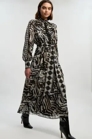 Karen Millen Print Maxi Dress - Animal
