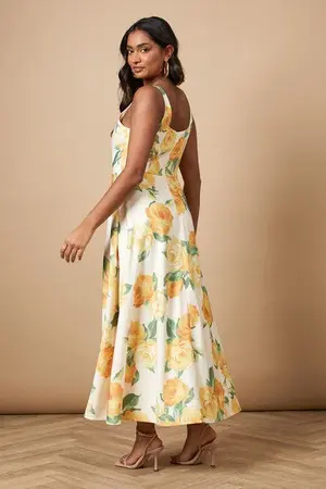 OASIS Floral Square Neck Maxi Dress