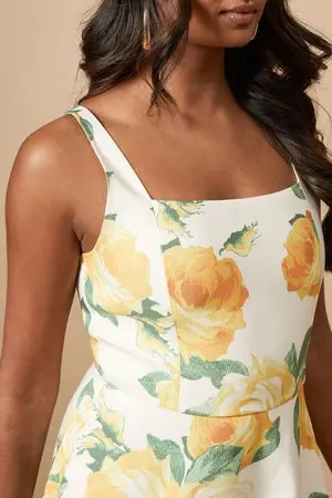 OASIS Floral Square Neck Maxi Dress