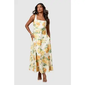 OASIS Floral Square Neck Maxi Dress - Ivory