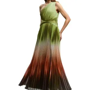 Karen Millen Ombre One-shoulder Pleated Maxi Dress - Multi