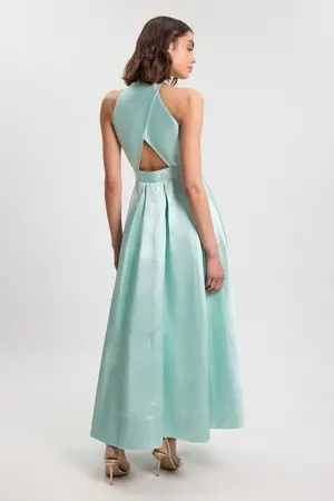 Karen Millen Twill Collared Maxi Dress - Mint