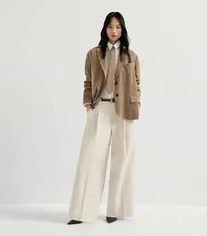 Brunello Cucinelli Cotton Denim Cuffed Trousers