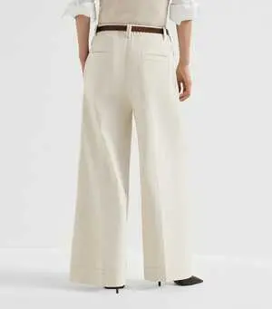 Brunello Cucinelli Cotton Denim Cuffed Trousers