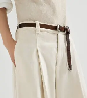 Brunello Cucinelli Cotton Denim Cuffed Trousers