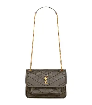 Saint Laurent Mini Leather Niki Shoulder Bag - Green