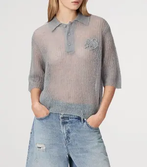 ALLSAINTS Mohair-blend Anabel Polo Top