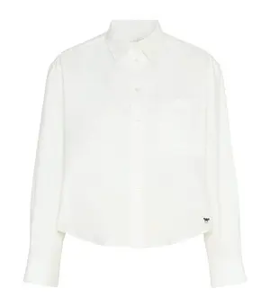 Max Mara Cotton Cropped Shirt - White
