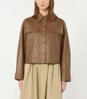 Max Mara Leather Cropped Jacket
