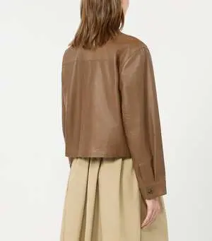 Max Mara Leather Cropped Jacket