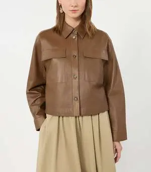 Max Mara Leather Cropped Jacket